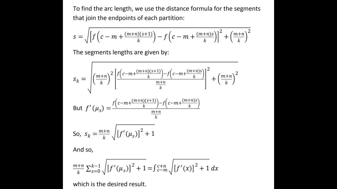 Arc Length Derivation in the New Calculus in just 5 simple steps!