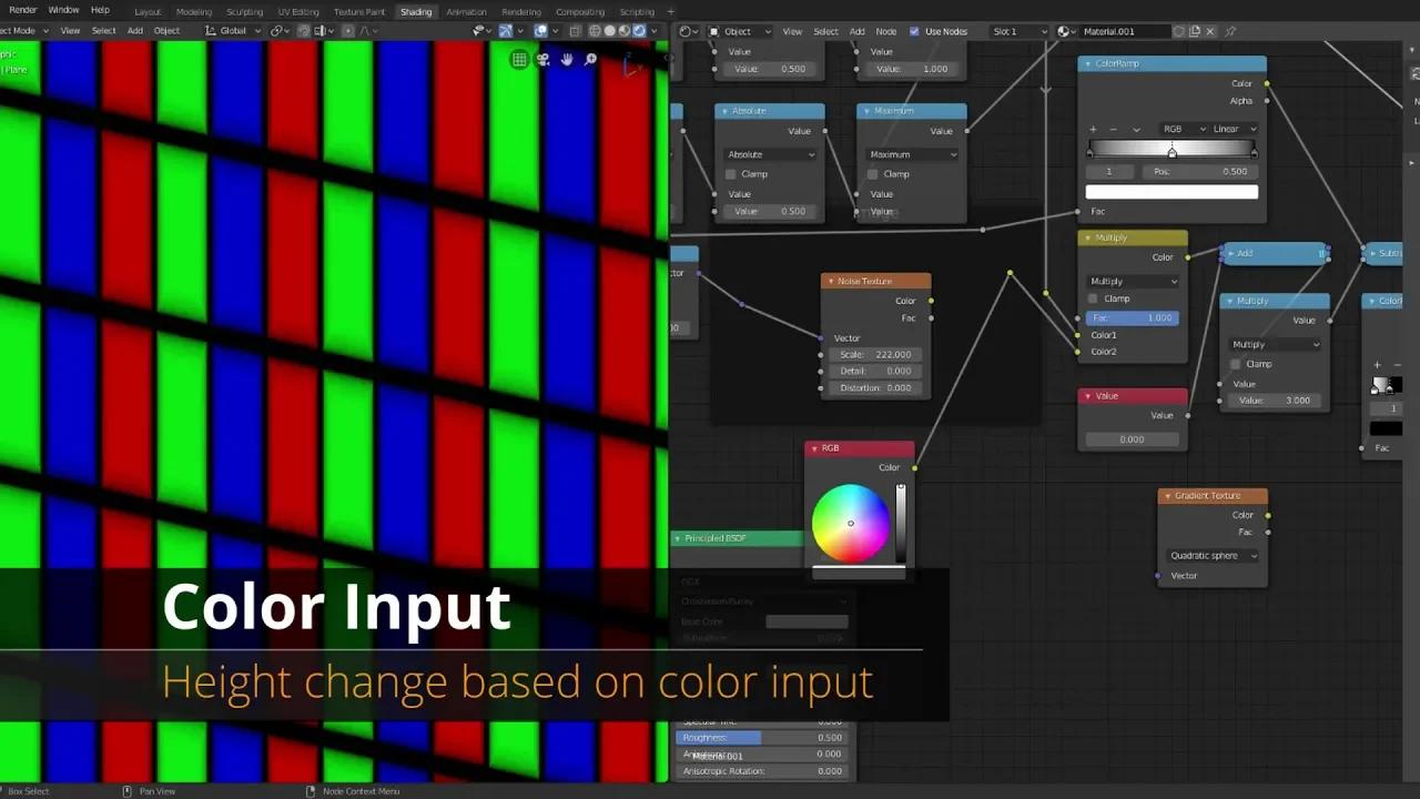 LCD screen effect in Blender3D