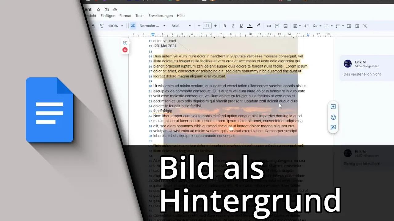 Google Docs Bild als Hintergrund | Google Docs Wasserzeichen Tutorial