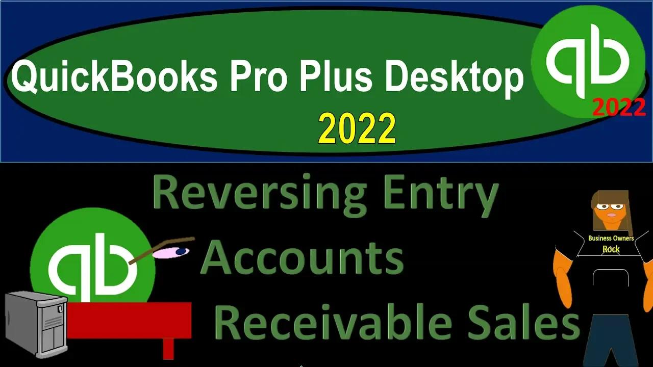 Reversing Entry Accounts Receivable Sales 10300 QuickBooks Pro Plus ...