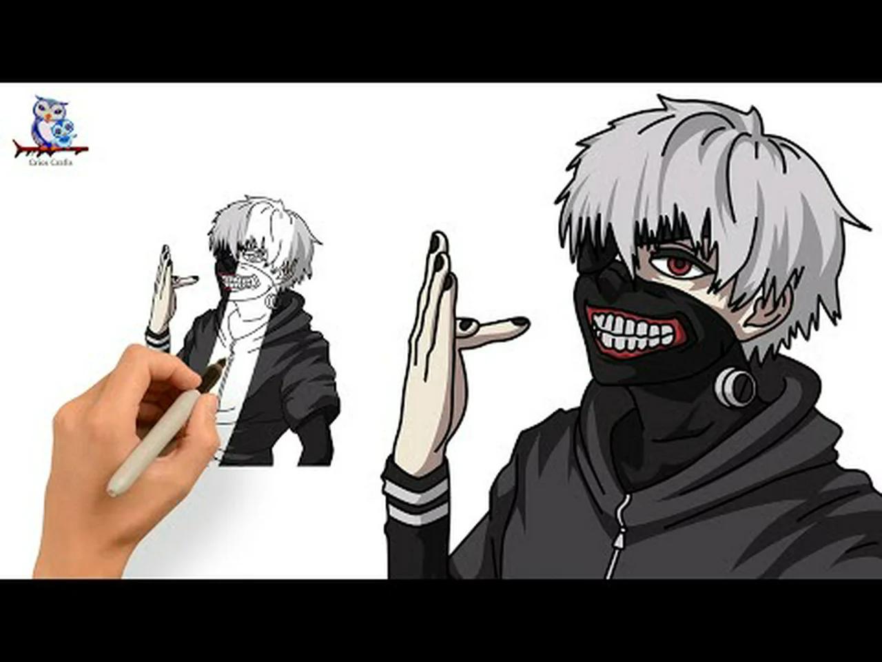 How To Draw Ken Kaneki Tokyo Ghoul Manga - Tutorial