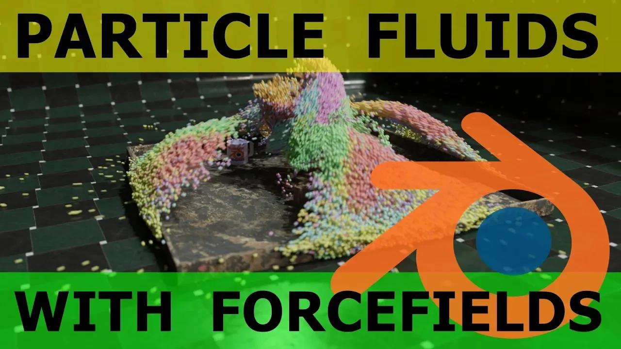 Blender Physics Fluid Particles With Forcefields 60fps