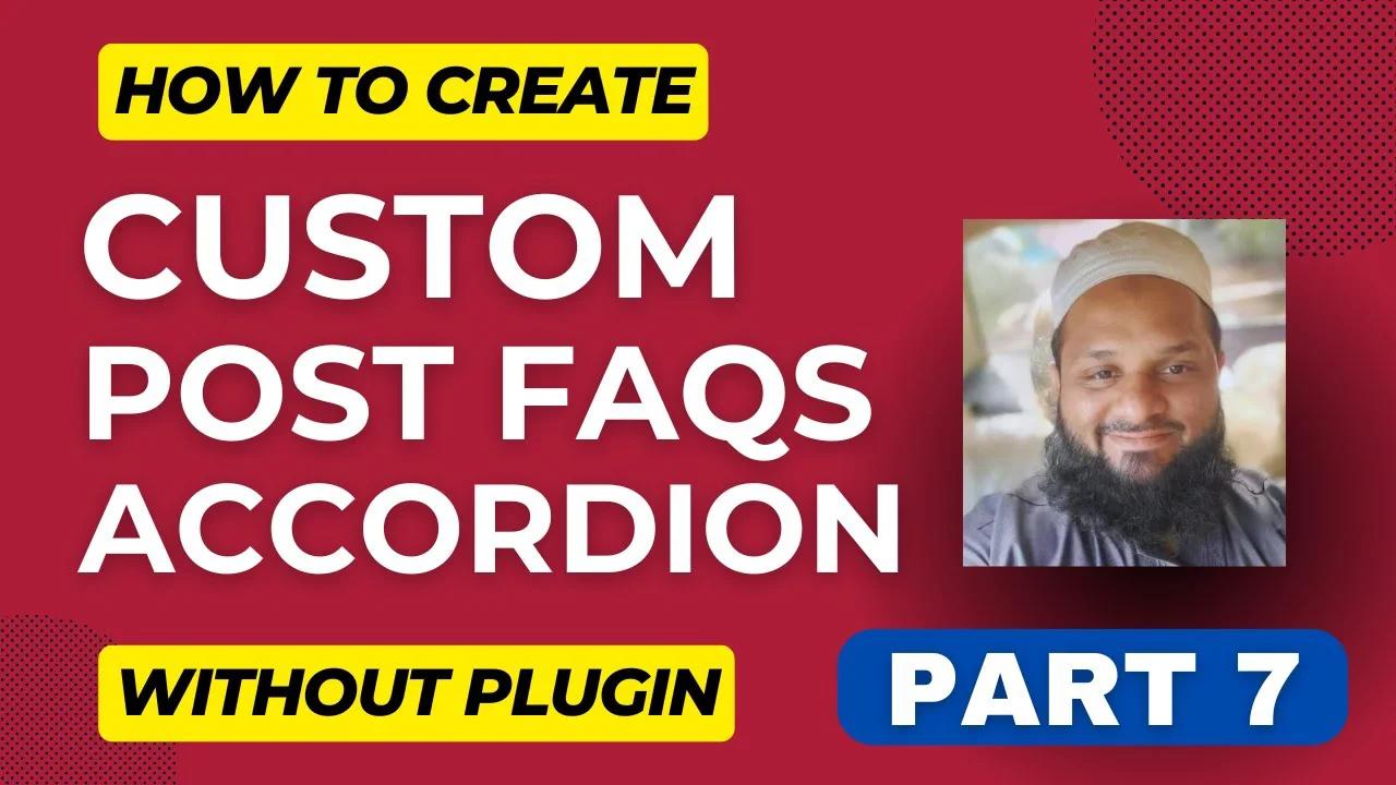 How To Create Custom Post Type Faq Accordion In Wordpress