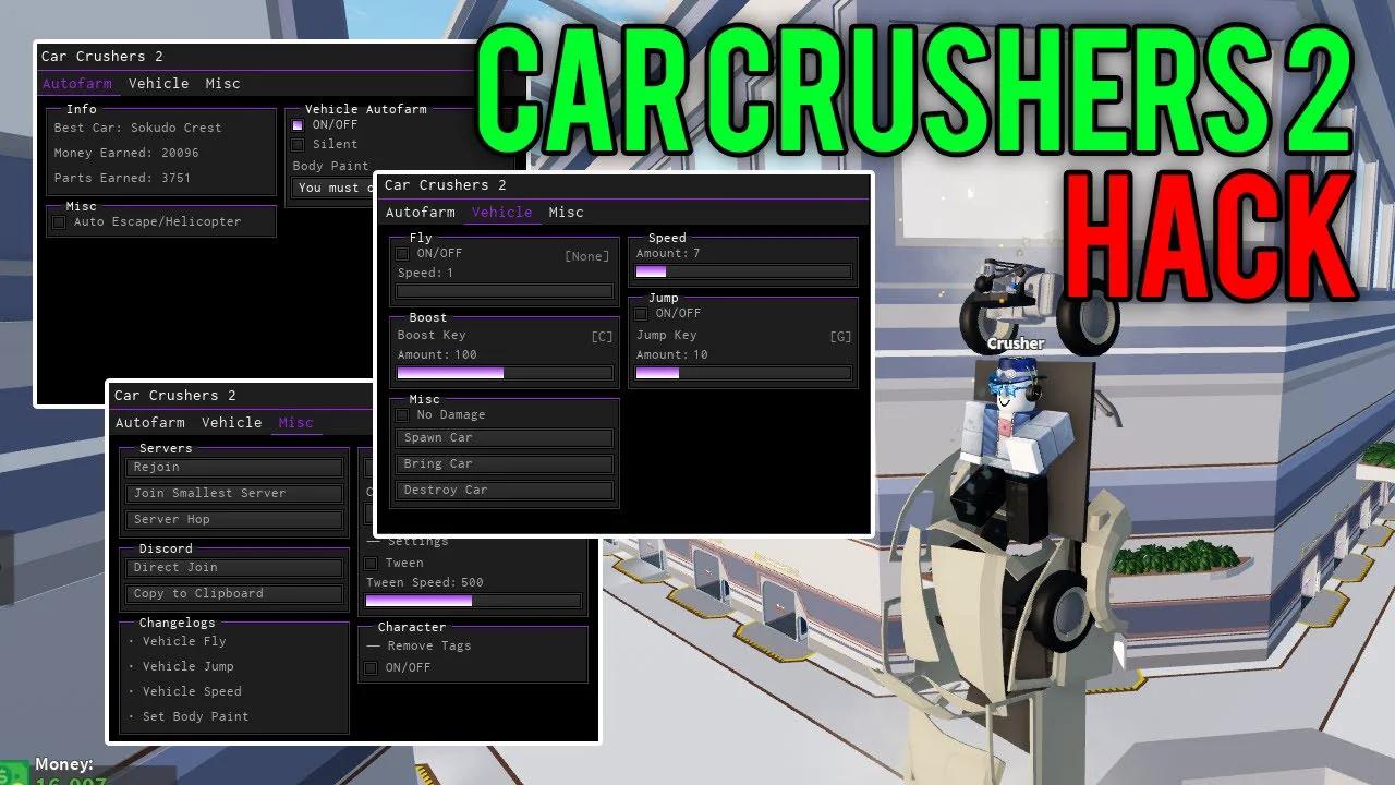 NEW ROBLOX Car Crushers 2 🚗 Script Hack GUI Exploit | Auto Farm ...