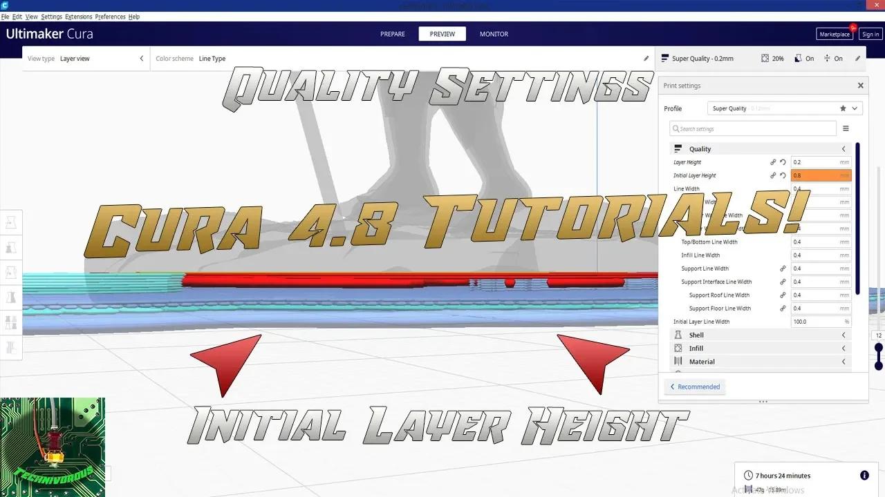 Cura 4.8 Tutorial - Quality Settings - Initial Layer Height