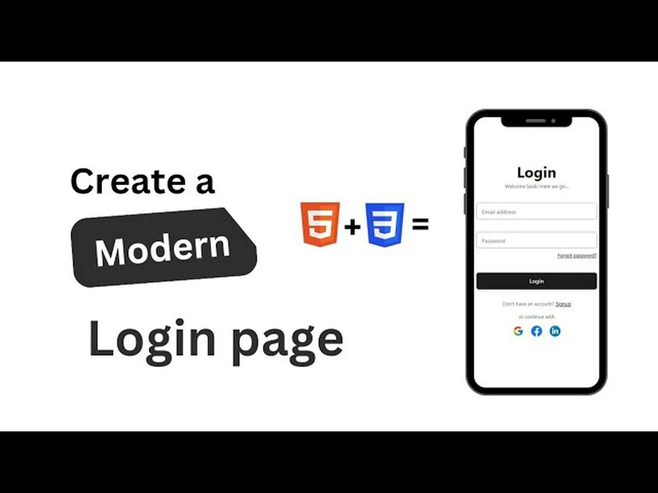How to create a modern login page using Html &Css