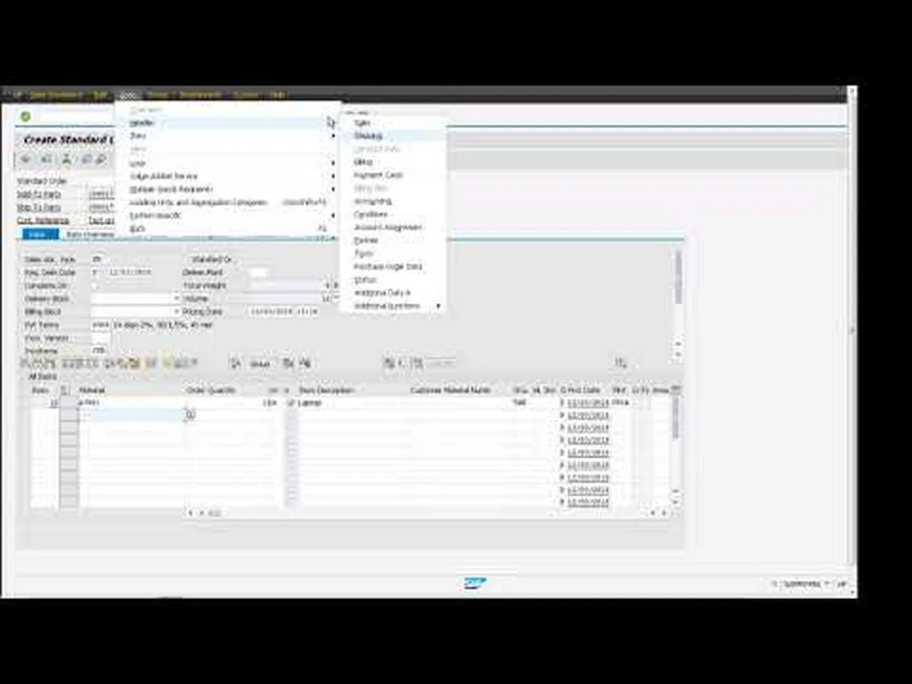 SAP S/4 HANA SALES ORDER HEADER PARTNER FUNCTIONS