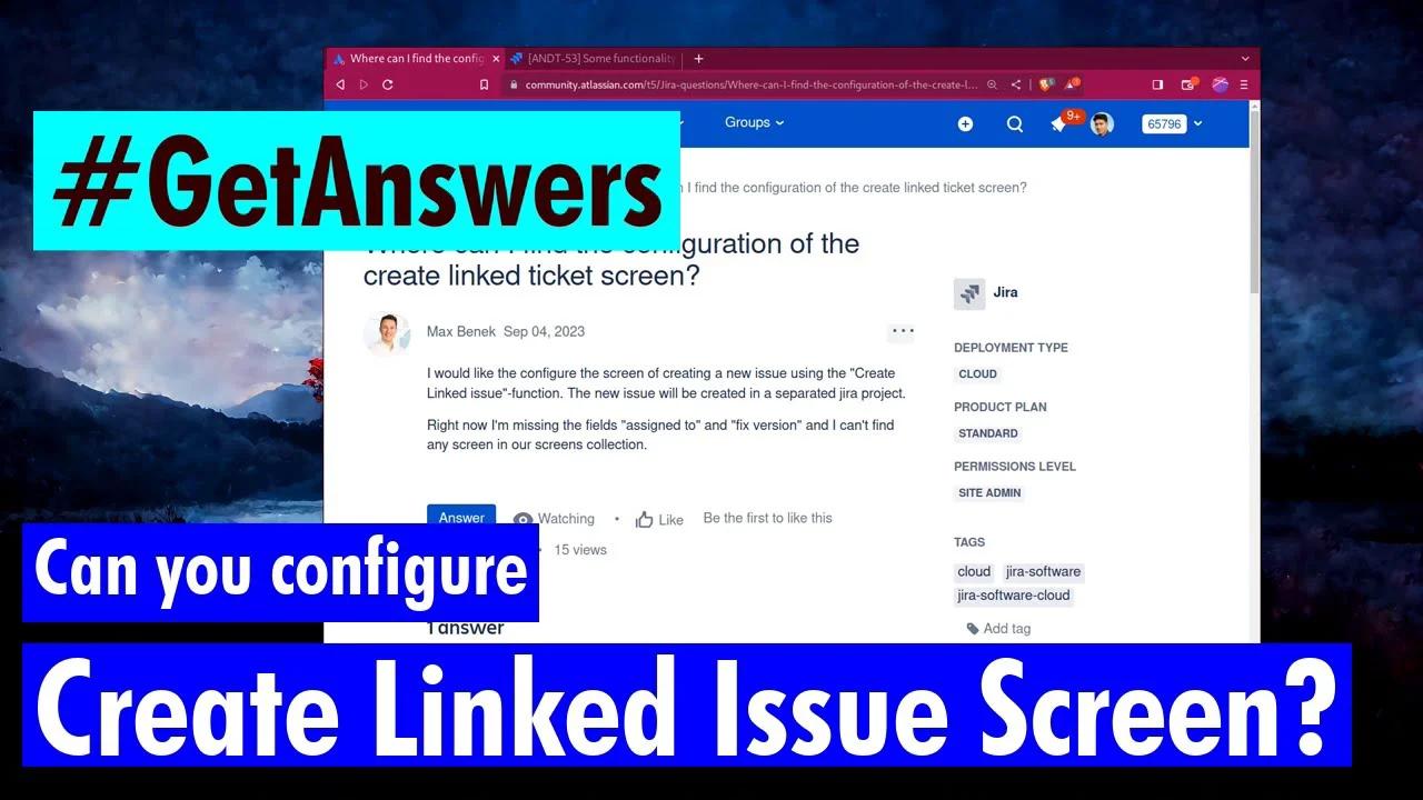 GetAnswers - Configure create linked issue screen GetAnswers - Configure create linked issue screen