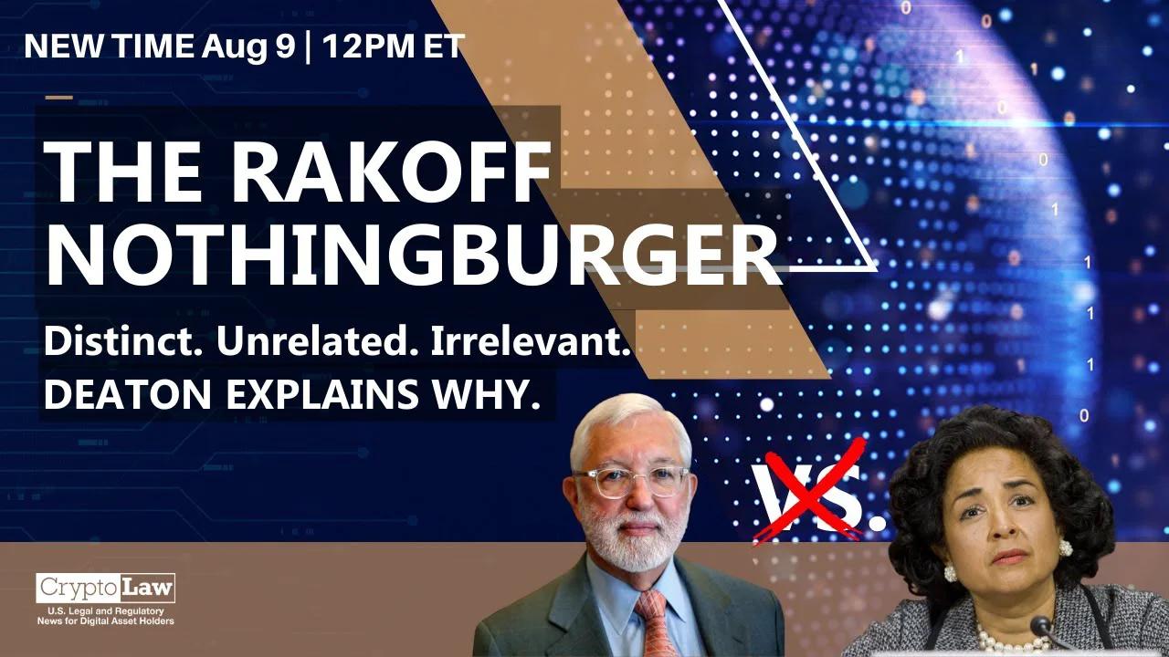 THE RAKOFF NOTHINGBURGER – Why the Rakoff filing is distinct, unrelated ...