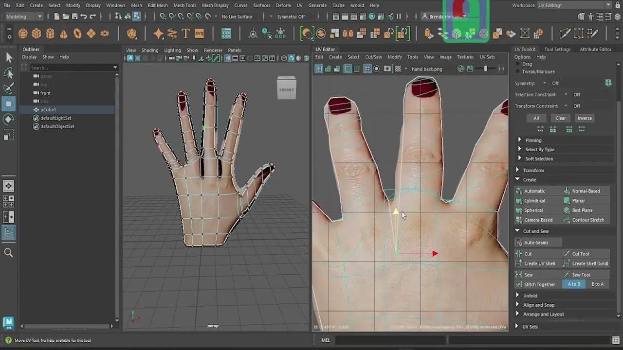 3d Model A Human Hand | Maya Autodesk