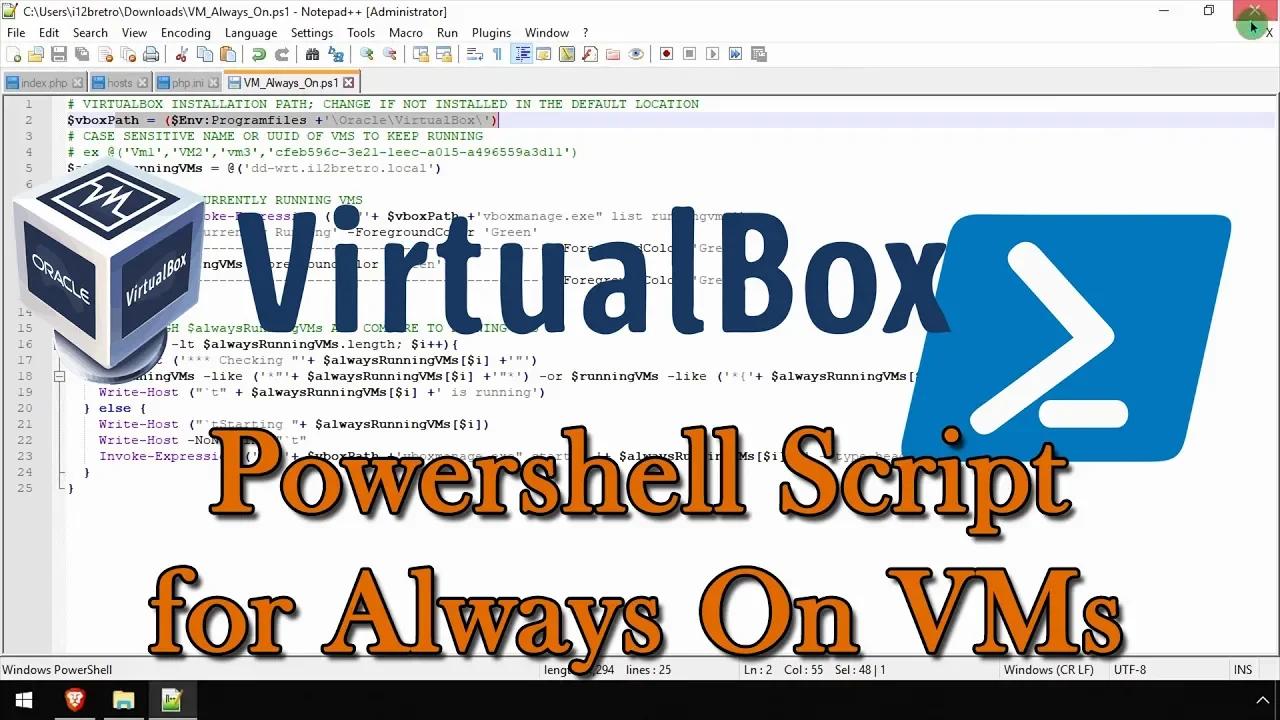 Powershell Script for Always On VirtualBox VMs
