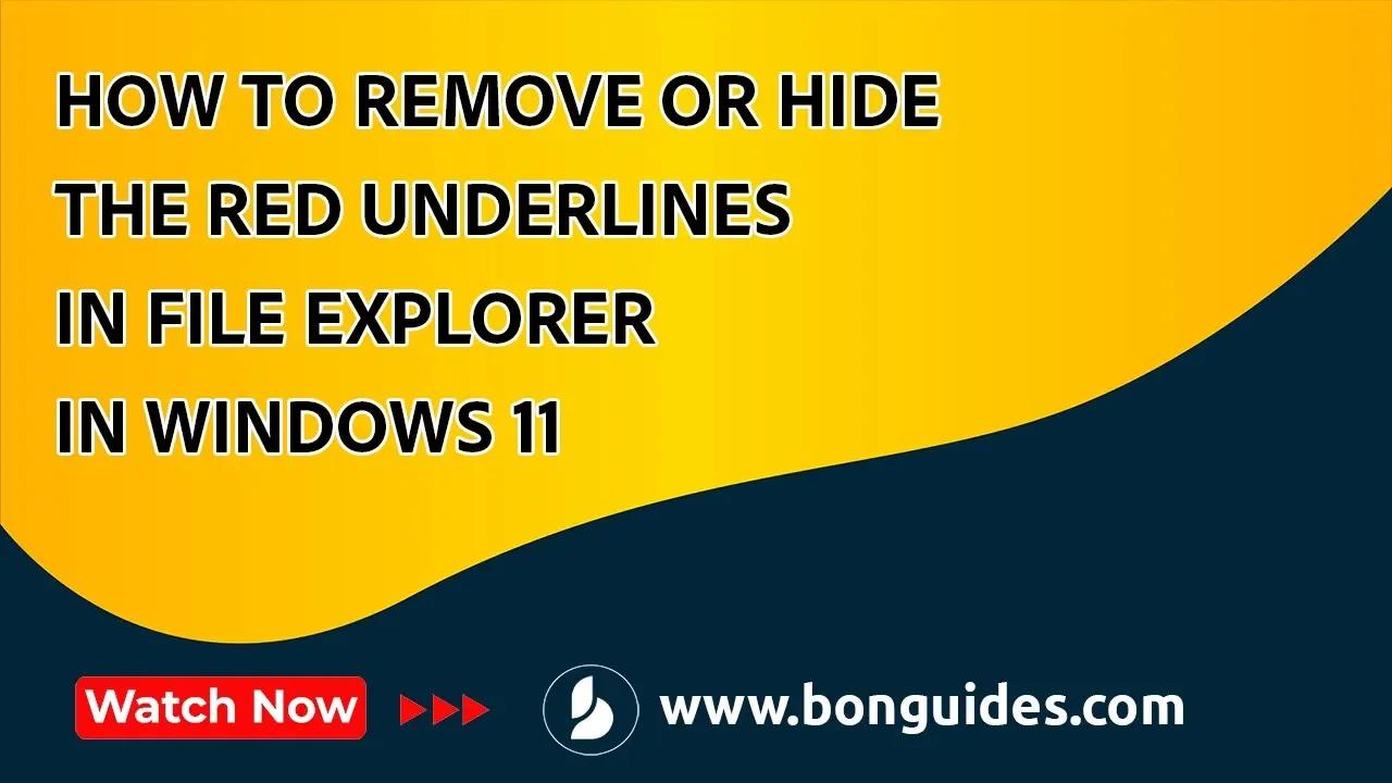 How to Remove or Hide the Red Underlines in File Explorer in Windows 11 How to Remove or Hide the Red Underlines in File Explorer in Windows 11