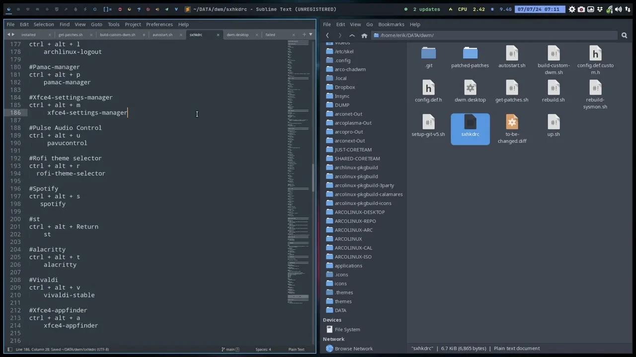 Arco : 4198 Dwm development - analyze and improve the build script - lessons learned