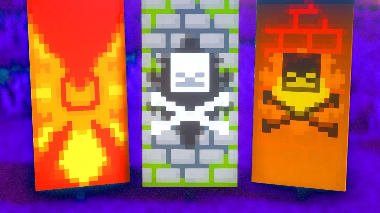 ☠🔥 3 DISEÑOS de BANNERS para DECORAR tu BASE SECRETA en MINECRAFT
