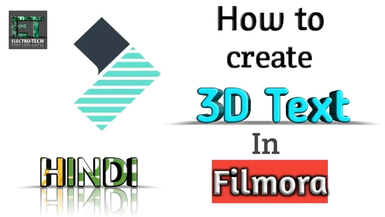 How to create 3D text effect in Filmora || HINDI