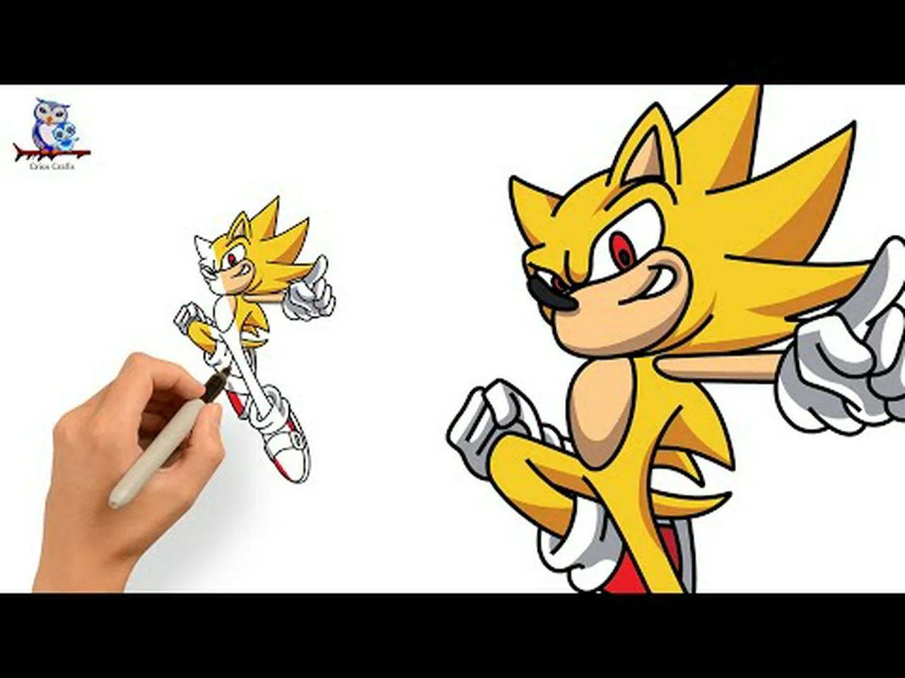 How To Draw Super Sonic - Easy Tutorial