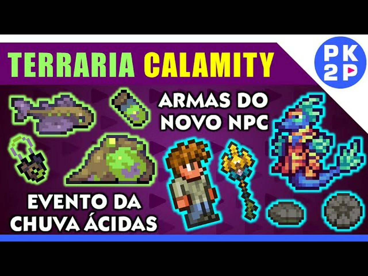 Terraria Calamity Chuva de Ácido, Itens do NPC Sea King e de Prisme ...