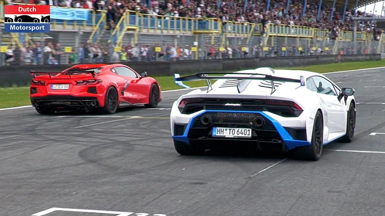 Lamborghini Huracan STO vs Chevrolet Corvette C8 vs 1000HP E63S vs ...