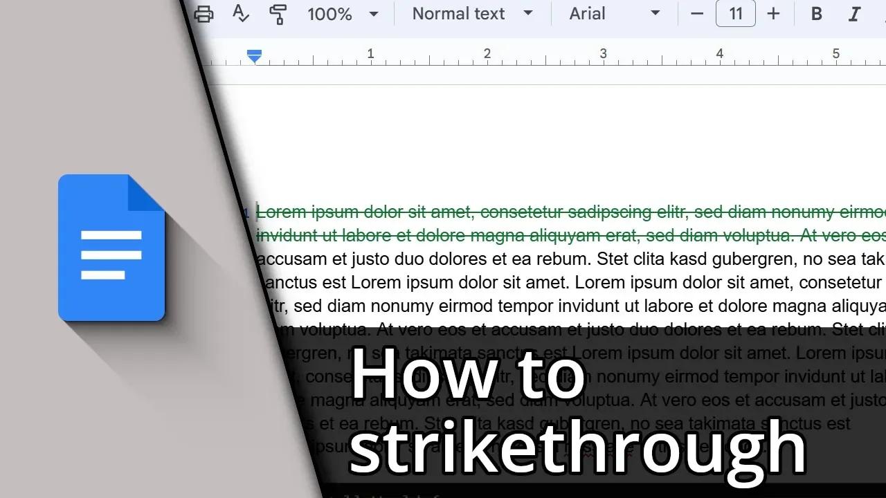 How to strikethrough in Google Docs Tutorial