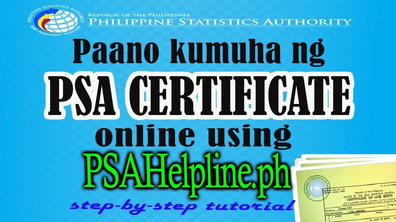PSAHelpline.ph | Paano kumuha ng PSA Certificate online