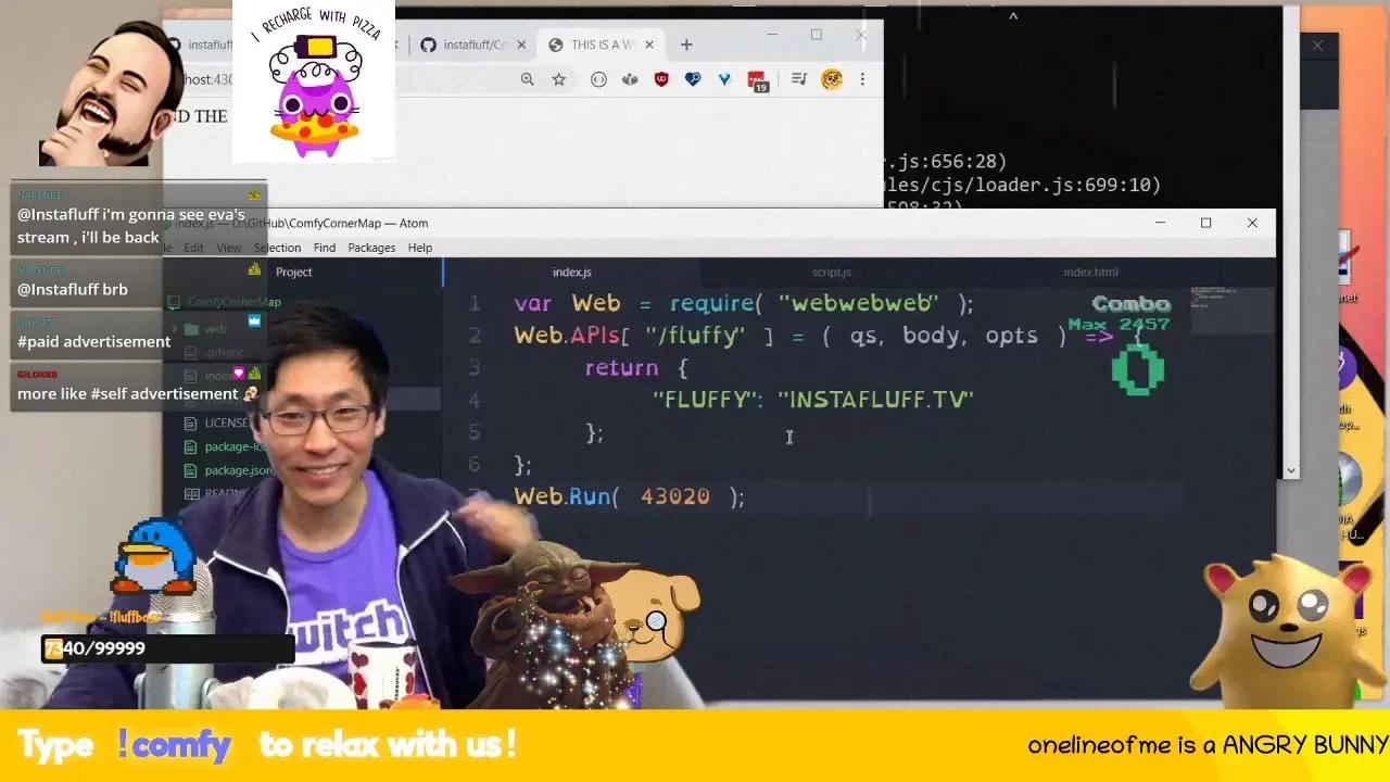 Creating a web server in NodeJS in a single line of code with zero-dependencies with WebWebWeb!