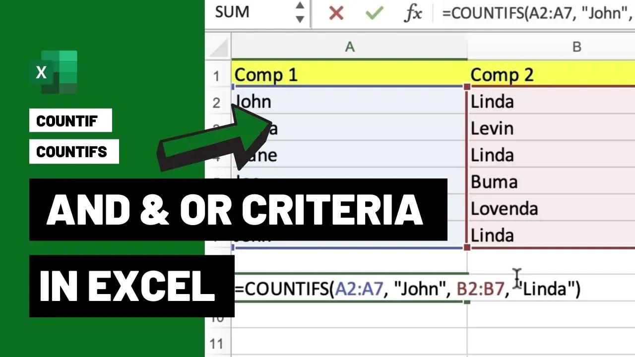 AND & OR Criteria in Excel | How To Use COUNTIF & COUNTIFS Function