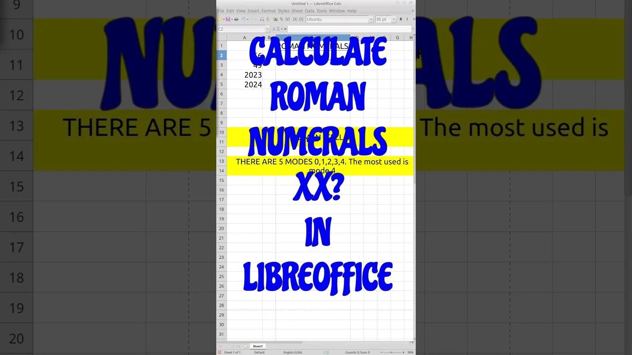 Calculating Roman Numerals In Liberoffice Libreoffice Linux Tipsandtricks 