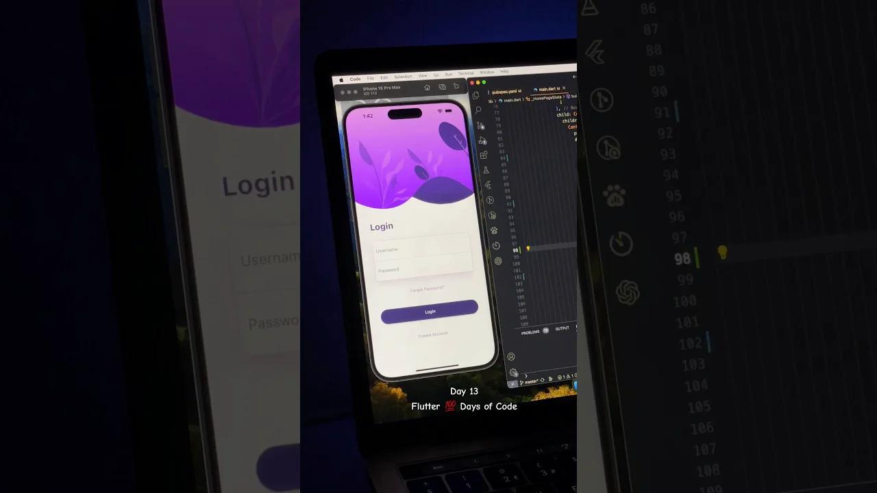 Flutter 100 Days Of Code Day 13 Shorts
