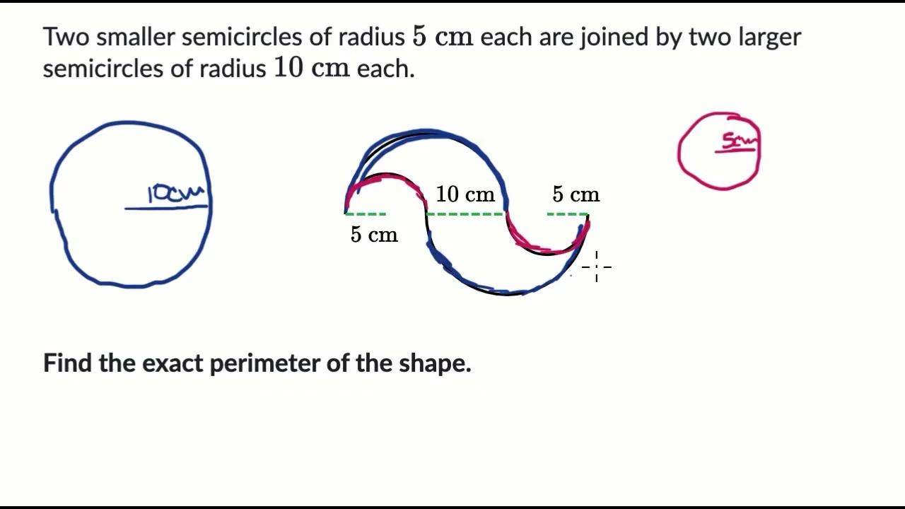 Finding perimeter of shape with semicircles | Geometry (TX TEKS) | Khan ...