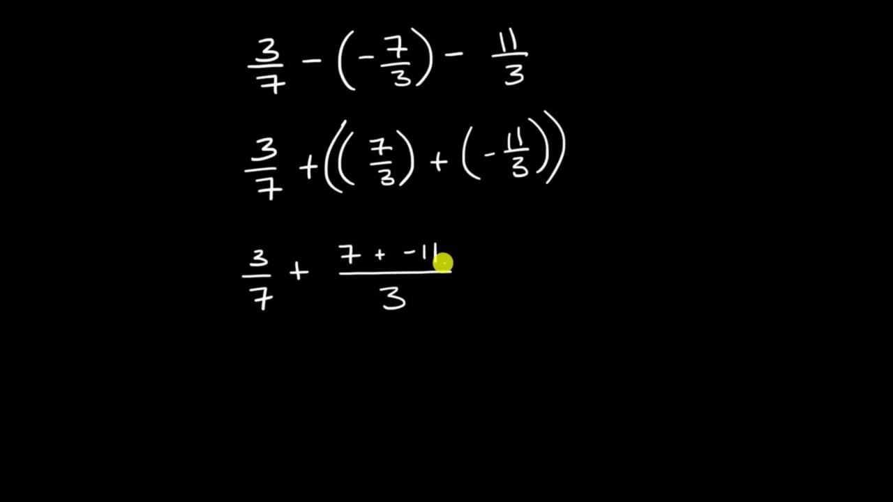 Adding and subtracting fractions with negatives