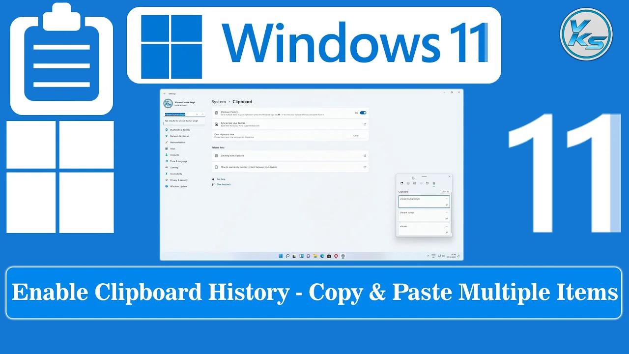 How To Enable Clipboard History in Windows 11 - Copy & Paste Multiple Items