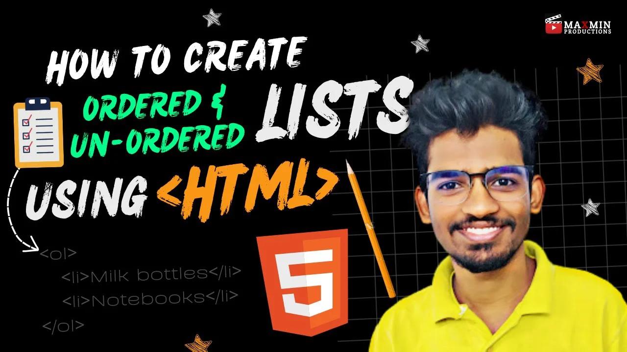 How To Create Ordered And Unordered Lists Using Html Beginners 2017