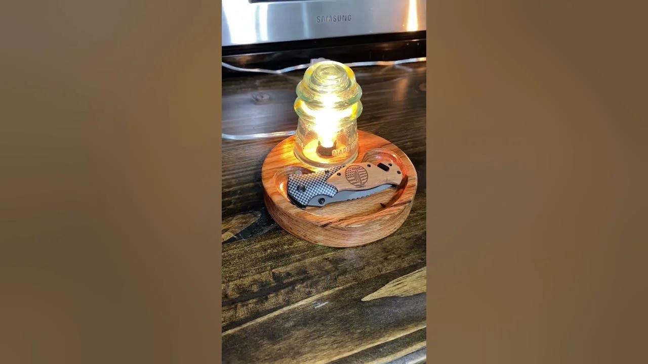 Glass Insulator Nightlight Catchall Tray