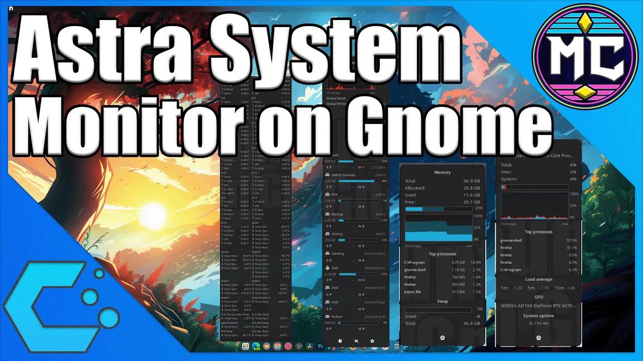 Astra System Monitor Gnome Extension | CachyOS
