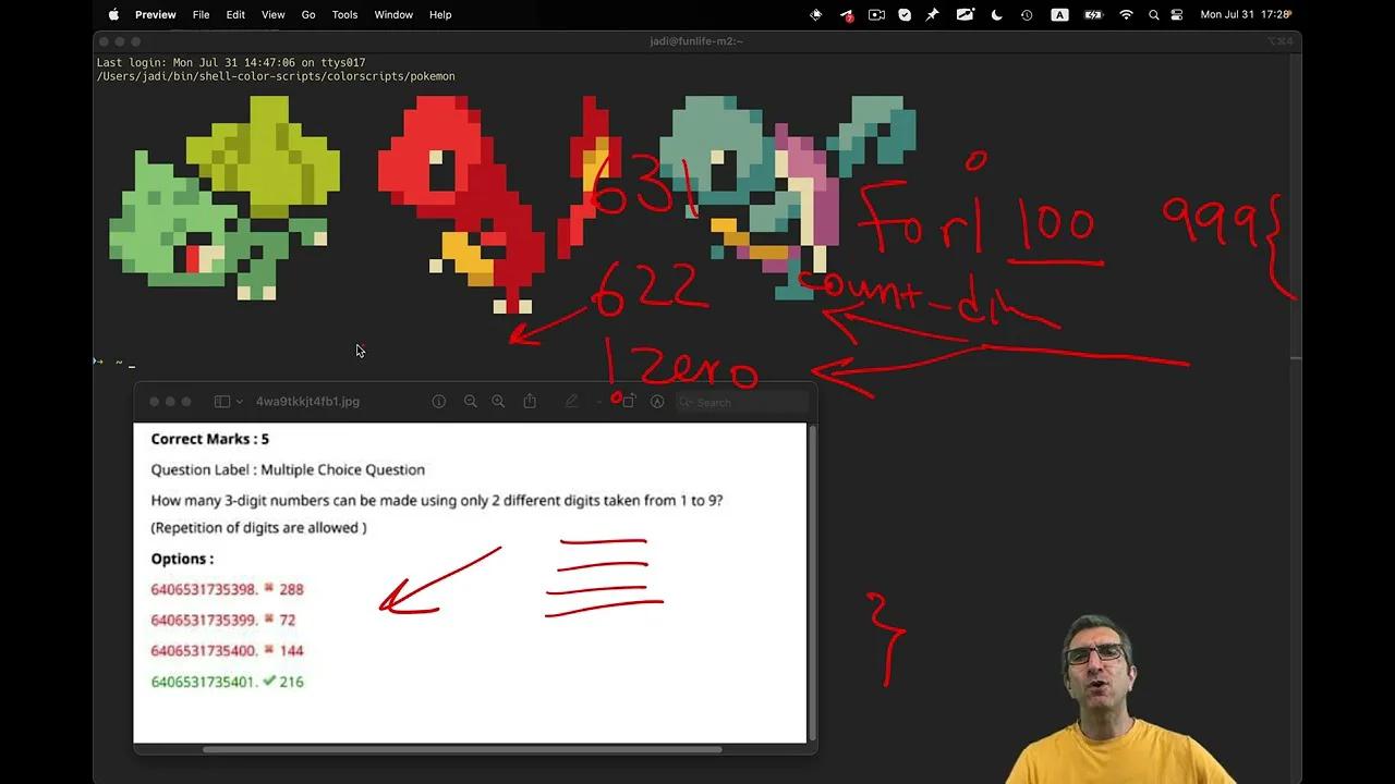 Practical Programming Practices Number Of 3 Digits Number Made From 2 Digits Drawn From 1 9