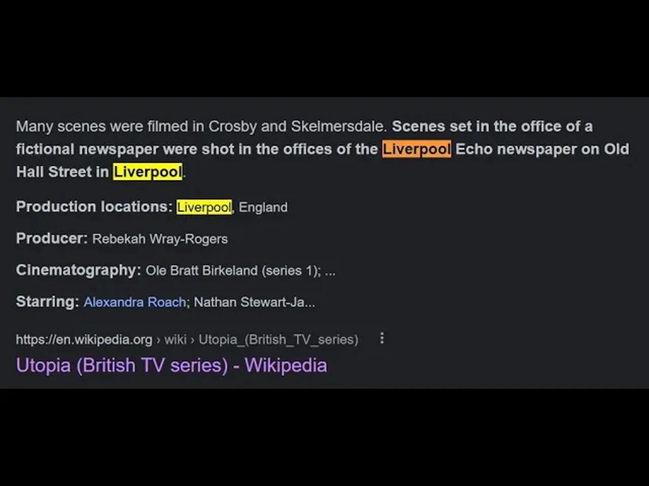 Utopia Filmed In Liverpool - Utopia 2013 UK Version Filmed April - October 2012 - Utopia Decoded
