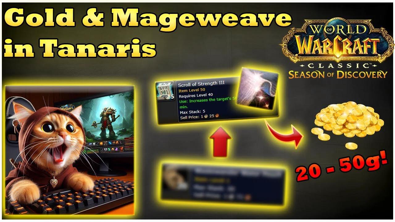Extreme Lucrative Gold & Mageweave Cloth Farm in Tanaris [WoW SoD]