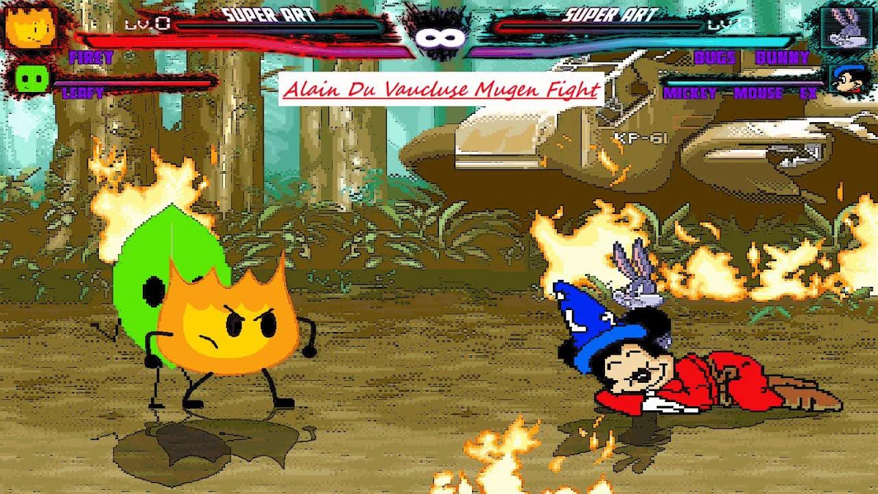 Mugen : Firey & Leafy Vs Bugs Bunny & Mickey Mouse EX (Request)