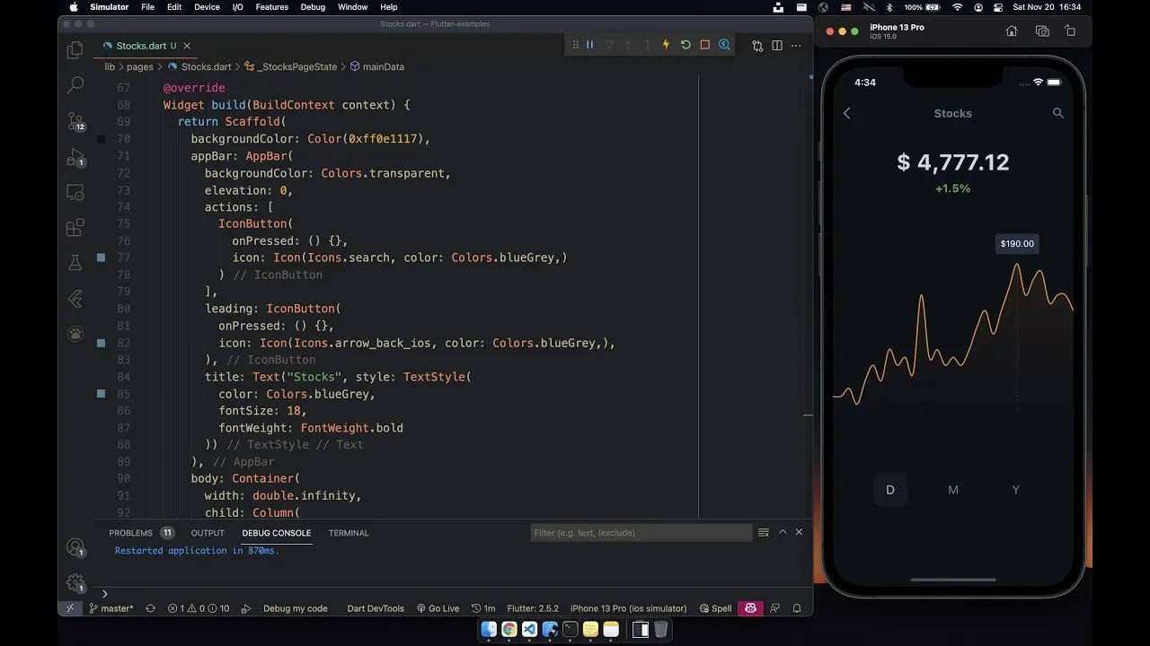 Flutter UI | Stocks App UI Design - Day 55