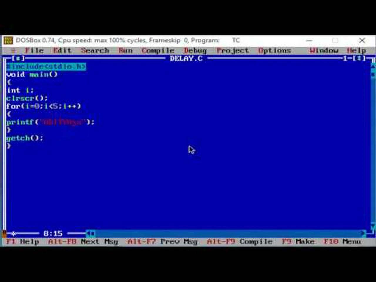 Delay execution of statements in C program.|By Aditya Deshpande.