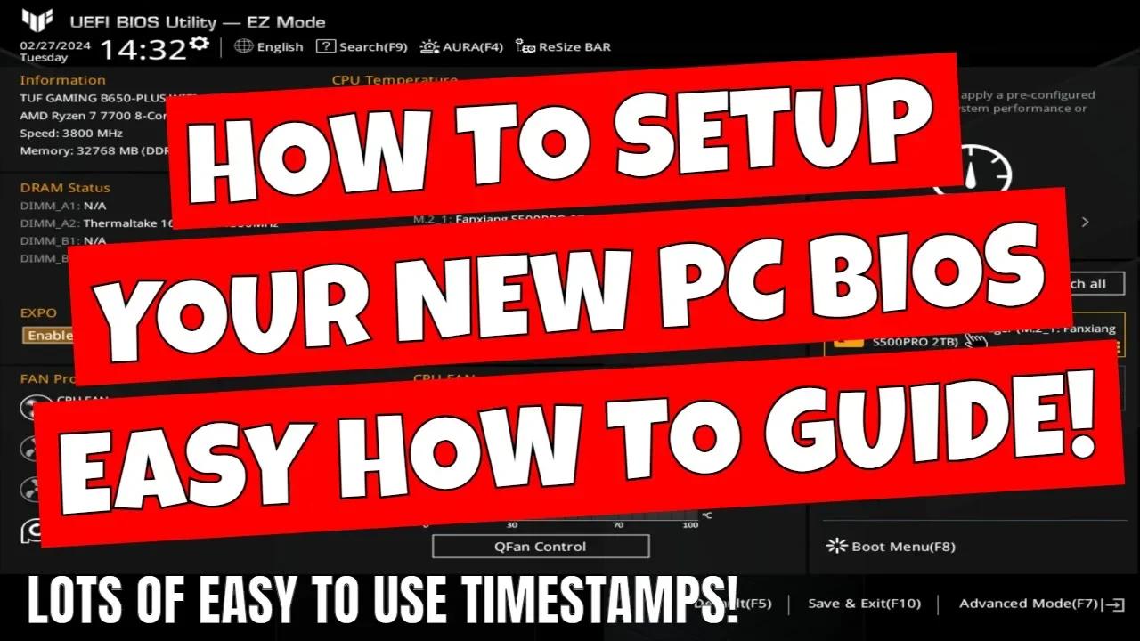 How To Setup & Configure PC BIOS For The First Time Or After A BIOS Flash