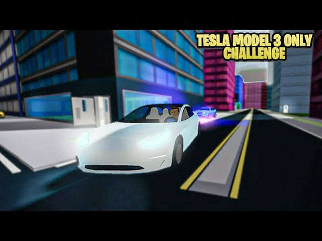 ONLY DRIVING TESLA MODEL 3 IN ROBLOX JAILBREAK
