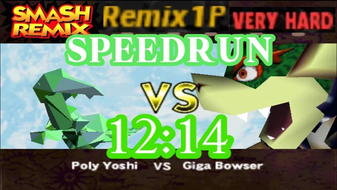Smash Remix - Classic Mode Remix 1P Speedrun with Polygon Yoshi (Very Hard) in 12:14