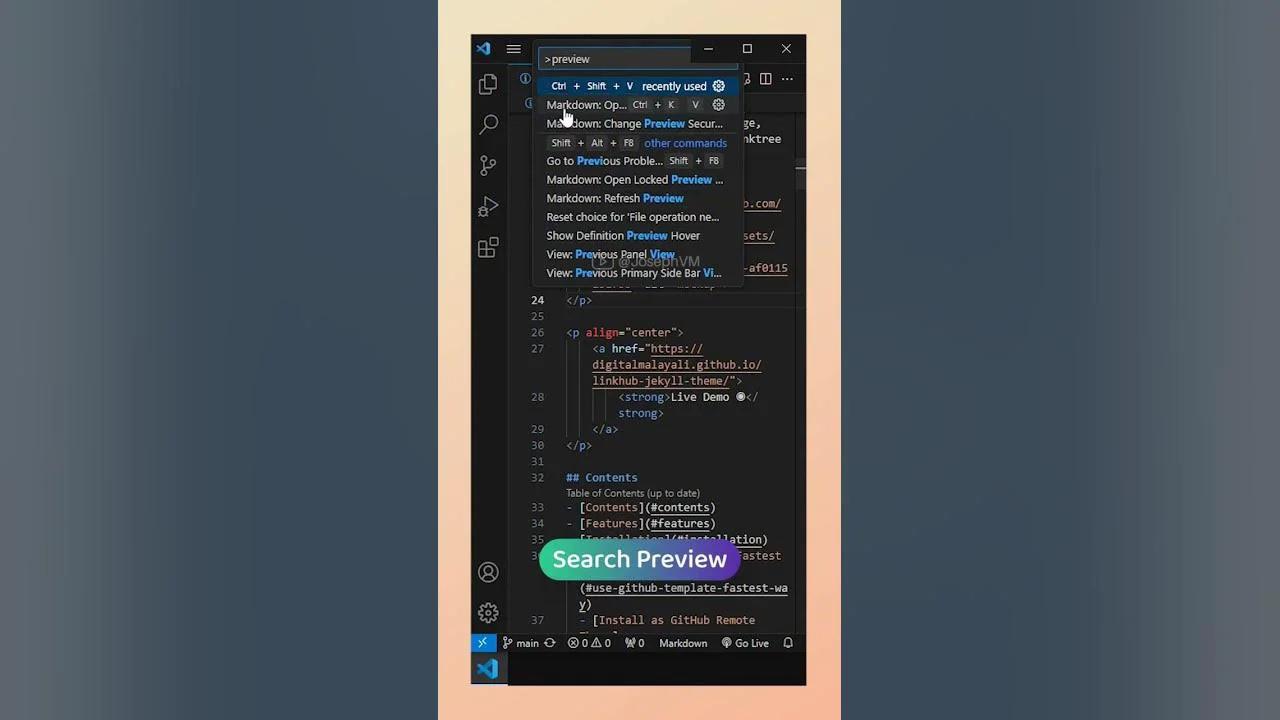 Easy Markdown previews in VS Code #shorts