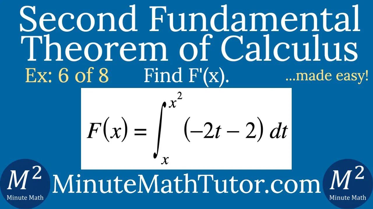 Second Fundamental Theorem of Calculus | Ex. 6 of 8| F(x)=Integral from ...
