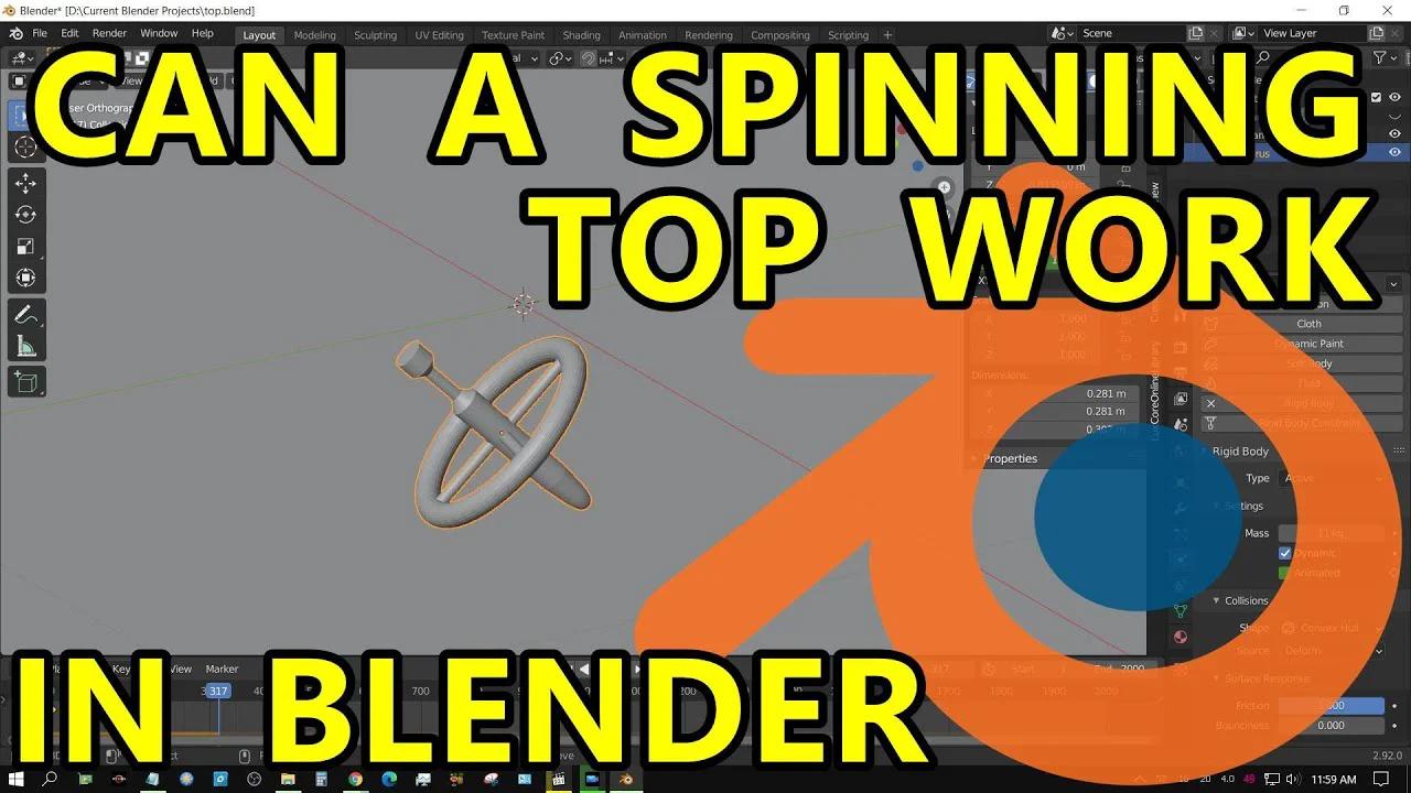Blender Physics Experiment - Spinning Top