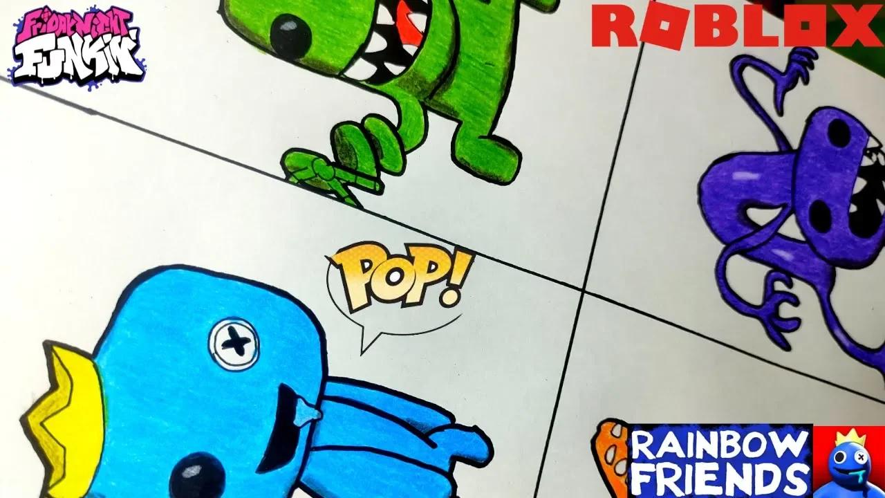 DIBUJO Friday Night Funkin vs Rainbow Friends ROBLOX FUNKO POP Chapter 1