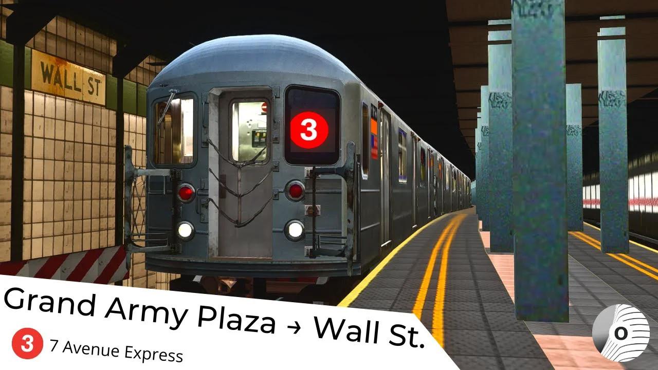 OpenBVE - GRAND ARMY PLAZA to WALL ST. (New York City Subway (3) Line)