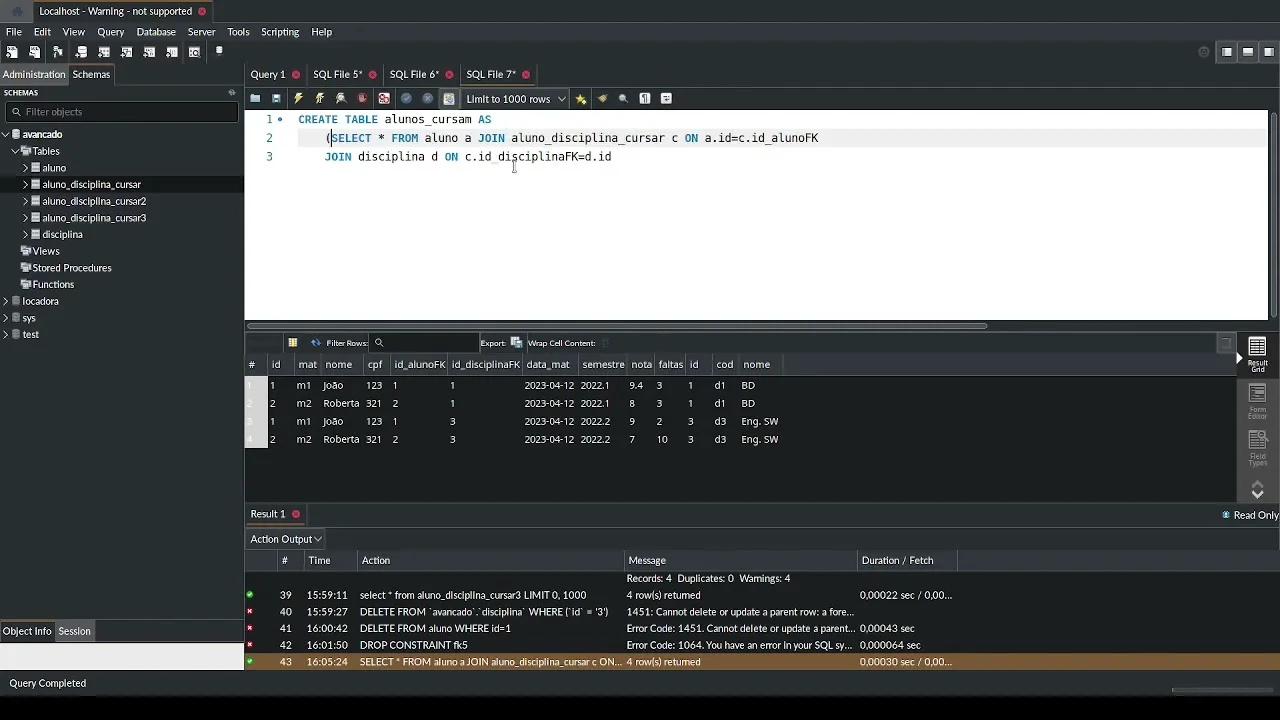 Criando tabela a partir de uma consulta ("SELECT") e a cláusula "TRUNCATE"