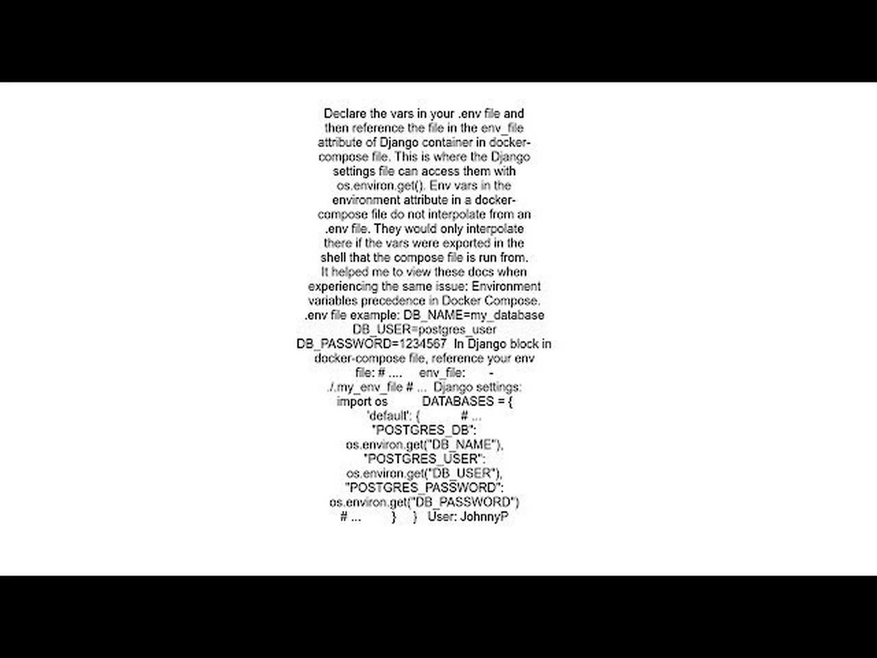 Django Environ And Postgres Environment For Docker